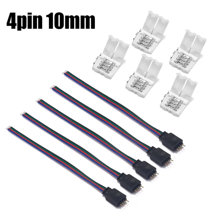 5pcs 4pin Solderless Accessories LED Strip Connector With Extension ...