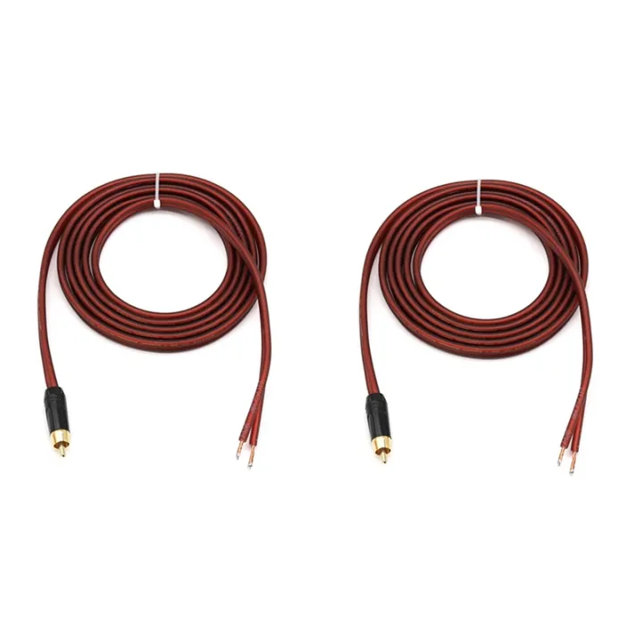 2pcs Rca Speaker Cable Bare Wire Speaker Wire To Rca Plugreplace Rca Plug Connector Adapter To