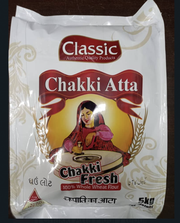 Classic Chakki Fresh Atta, 100 % Whole Wheat Flour, 5Kg | Lazada