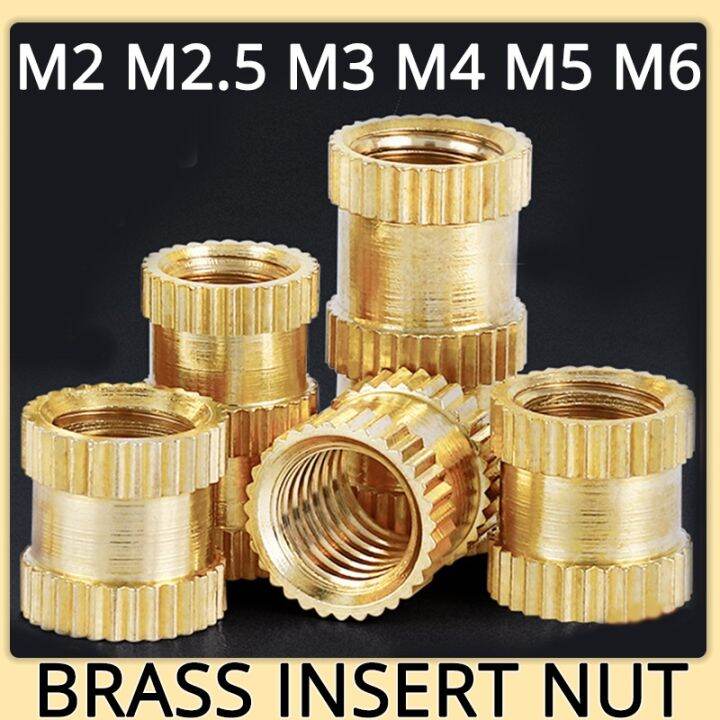 M2 M2.5 M3 M4 M5 M6 Brass Insert Nut Knurl Threaded Embedded Copper ...