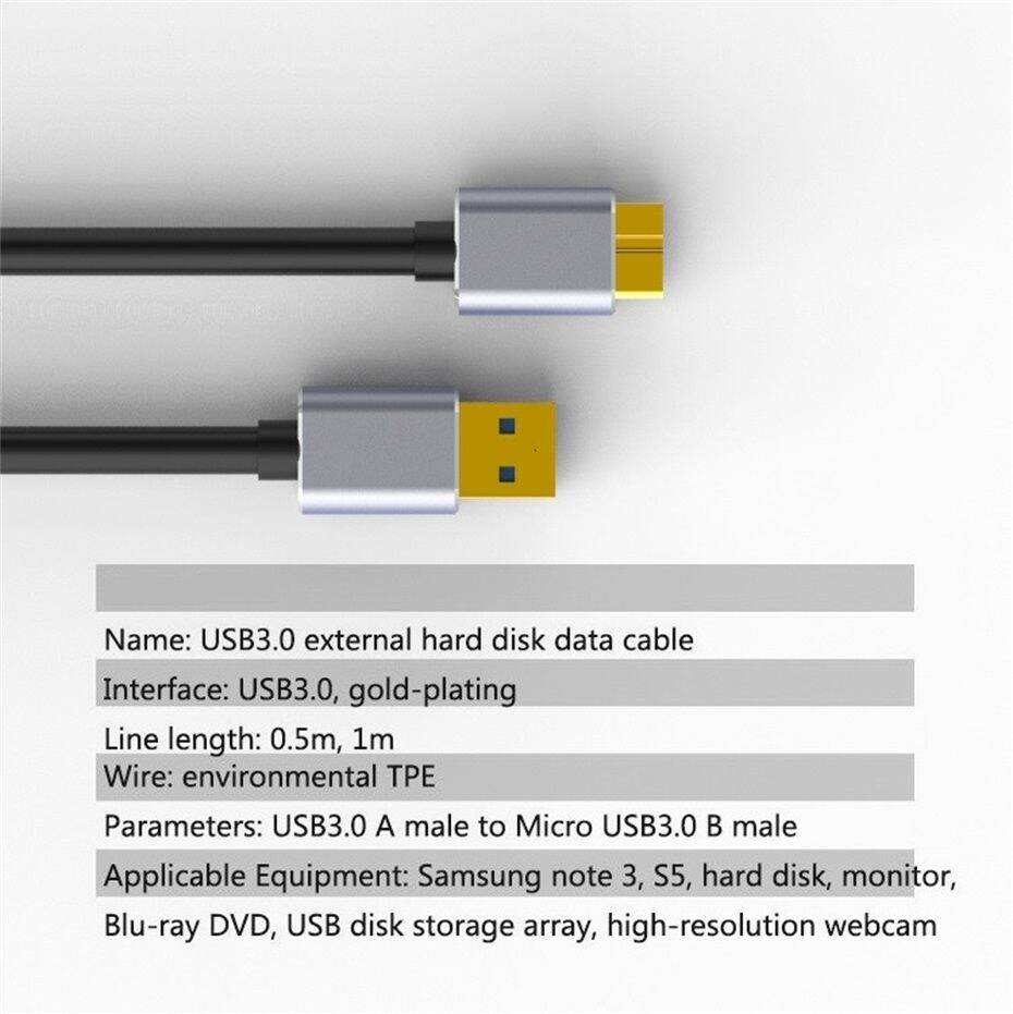 USB 3.0 Micro B Cable 5Gbps External Hard Drive Disk HDD Cable for ...