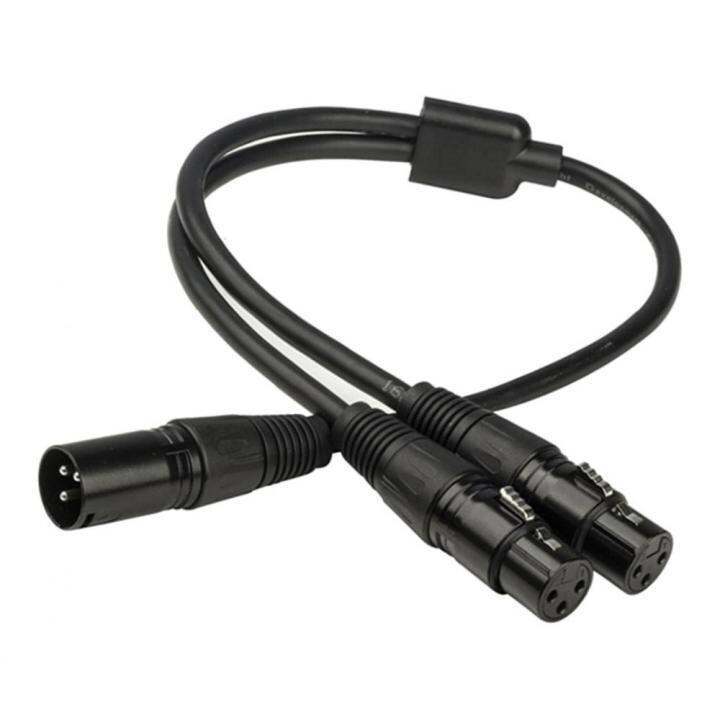 HILABEE 3Pin XLR Male Plug to Dual 2 Female Jack Y Splitter Adapter ...