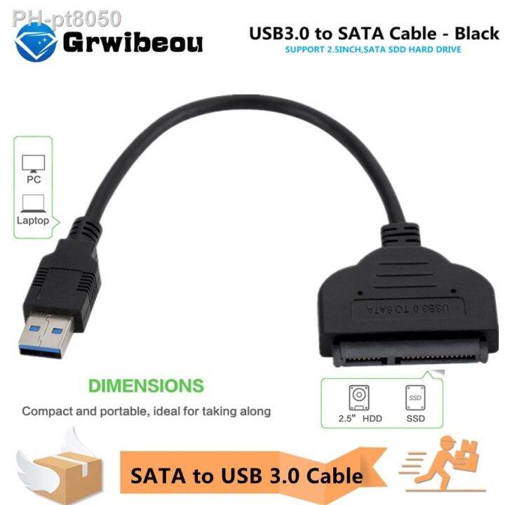 ☁ USB 3.0 SATA 3 Cable Sata to USB 3.0 Adapter Up to 6 Gbps Support 2.5 ...