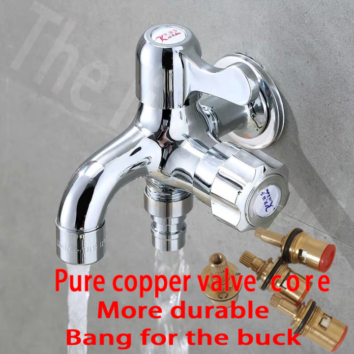 Stainless Steel 1 in 2 out Head Two Way Water Washer Tap Faucet | Lazada PH
