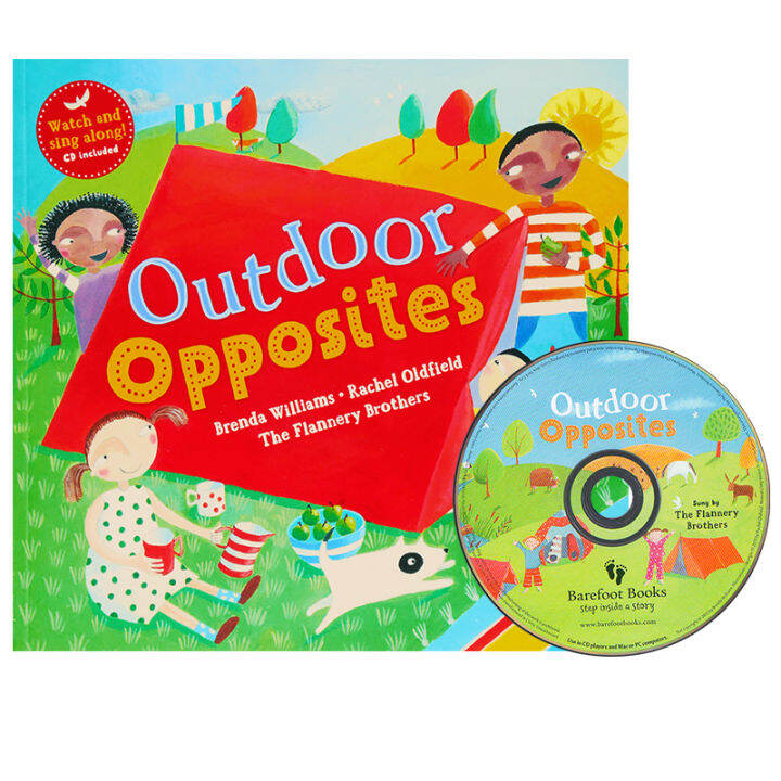 Original English Picture Book Outdoor opposites with CD antonym classic ...