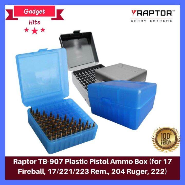 ♣Raptor TB-907 Plastic Pistol Ammo Box (for 17 Fireball, 17221223 Rem., 204 Ruger, 222) | Lazada PH
