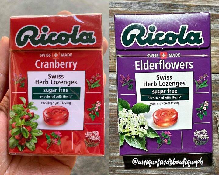 Ricola Swiss Herb Lozenges Cranberry Elderflowers | sugar free hard candy w/ Stevia | Diabetic ...