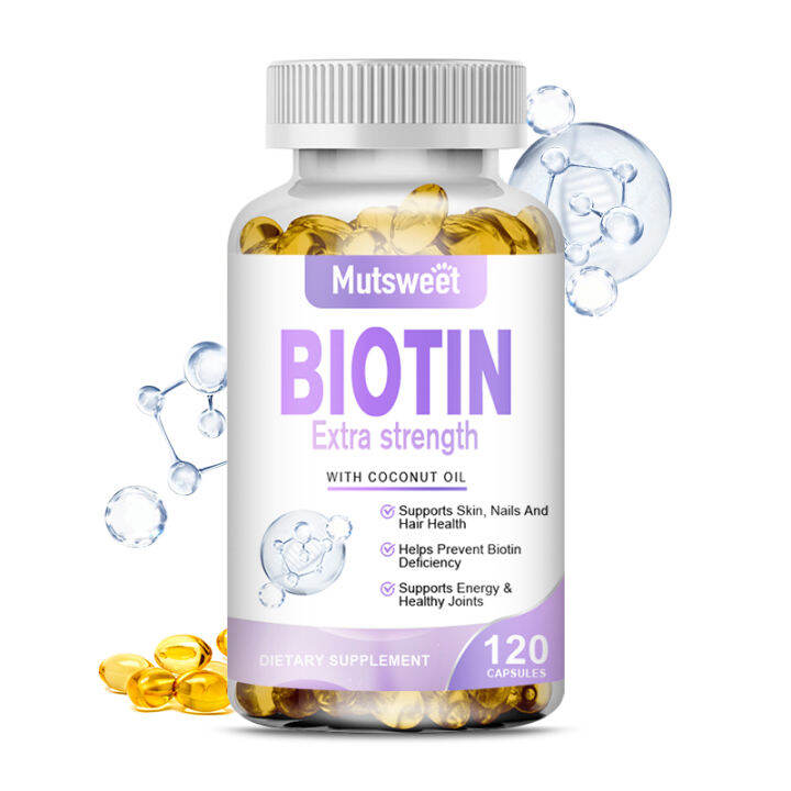 Biotin Capsule 5000mcg Protein Support Strong Nails Shiny Hair Smooth ...