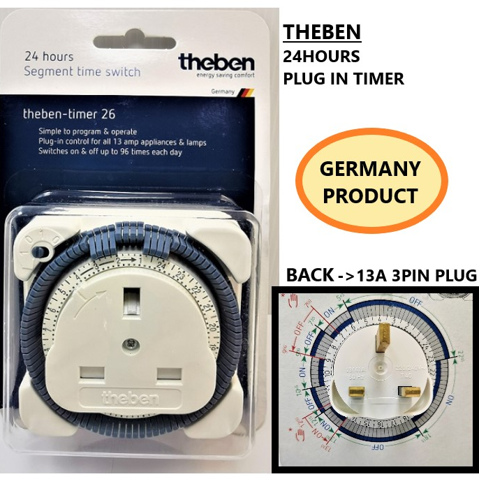 THEBEN 24 HOURS 13A PLUG IN TIMER (GERMANY) | Lazada