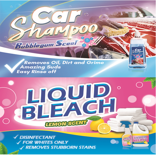 STICKER LABEL FOR CAR SHAMPOO & LIQUID BLEACH | Lazada PH
