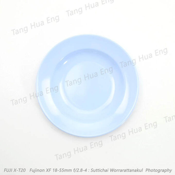 ( 6 ใบ )จานทรงลึก 8 ตรายูนิก้า P907-8 สีฟ้า สีครีมขาว | Lazada.co.th