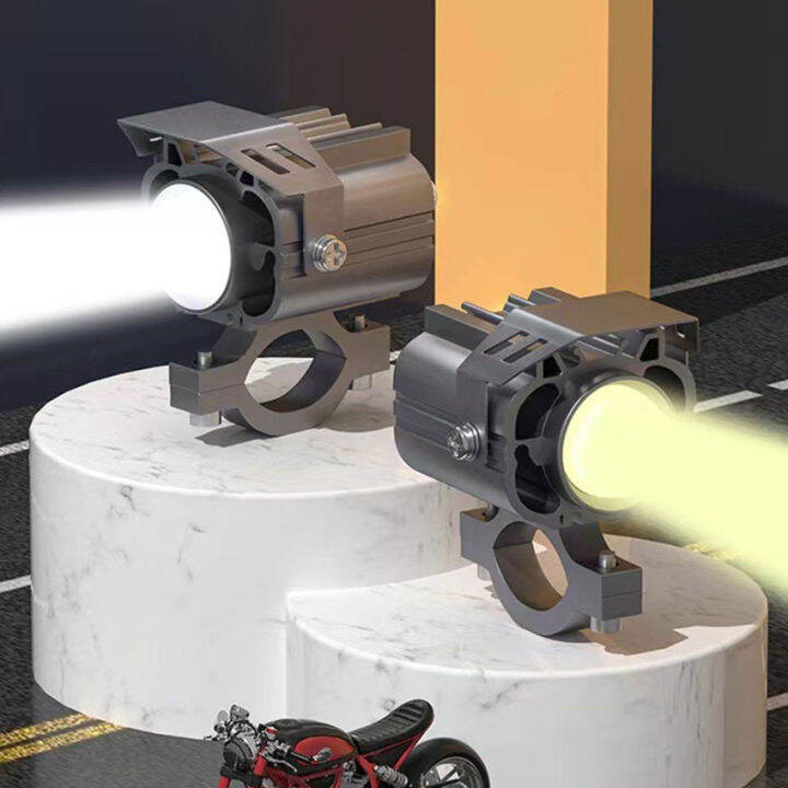 Motorcycle Led Headlight Additional Moto Spotlights Fog Yellow Light ...