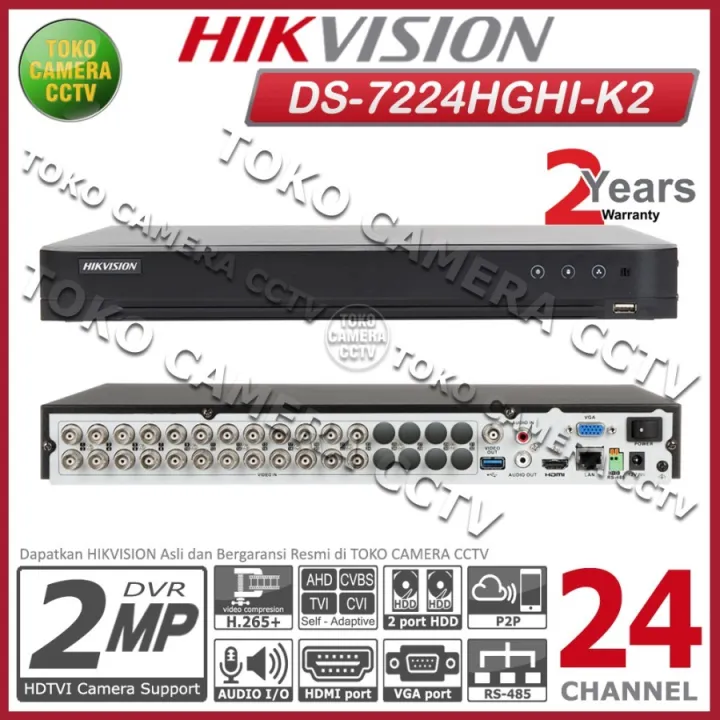 DVR HIKVISION 24 CHANNEL DS-7224HGHI-K2 | Lazada Indonesia