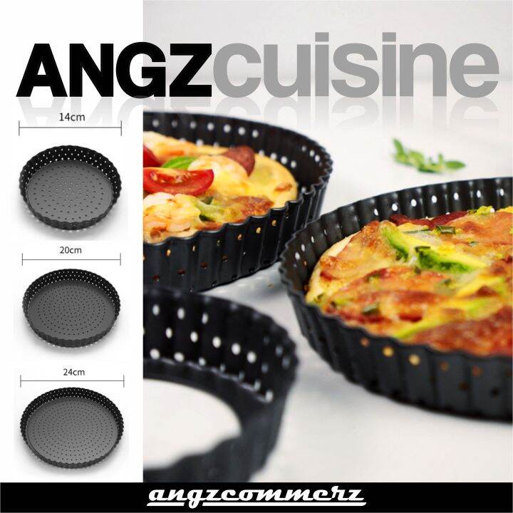 Loyang Pizza Pie Carbon Steel Perforated Pizza Pan Medium 20 cm ...