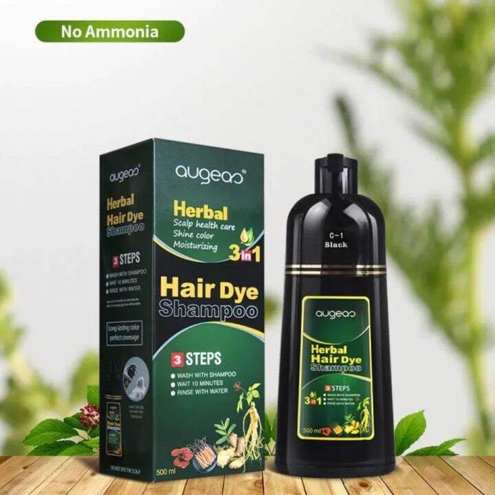 500ml Yaguan Black Dew Shampoo Herbal Hair Dye Shampoo White Hair Into Black Hair Color Shampoo