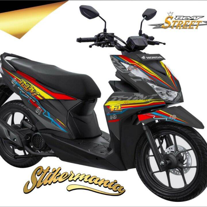 Sticker Decal Beat Street iconi grafis merah kuning | Lazada Indonesia