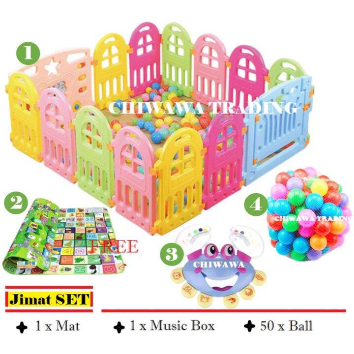 Extra FREE GIFT Kid Baby Safety Playground Play Fence Playpen Play Yard ...