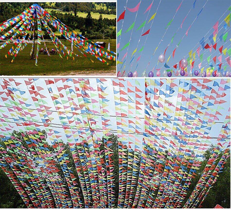 80 meters handmade Fabric Bunting Triangle flags wedding Festival ...