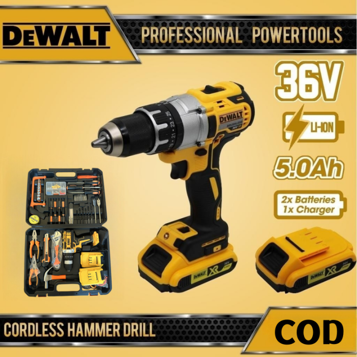 New DEWALT Cordless Drill portable Electric impact with hammer Drill ...