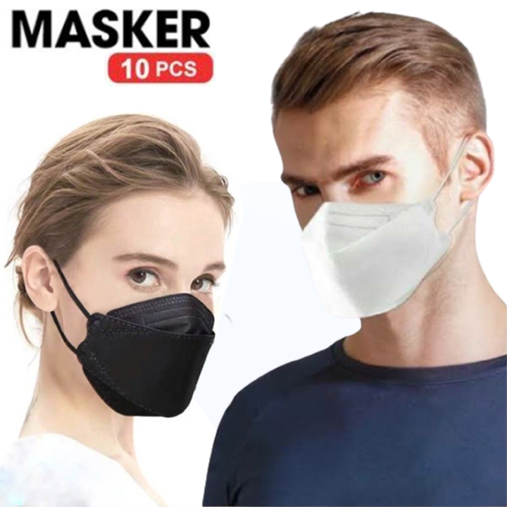 MASKER KF94 MASKER KF 94 4PLY 10 PCS HITAM EVO Disposable Mask MASKER ...