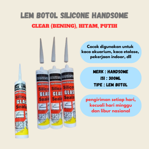 LEM SEALANT KACA KUSEN ALUMUNIUM SILEN SILICONE BOTOL HANDSOME CLEAR ...