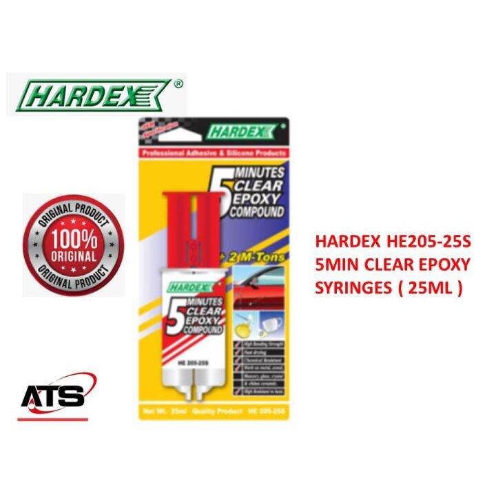HARDEX 5 MIN CLEAR EPOXY COMPOUND / READY MIX 2 TON GUM - 25G (HE-205 ...