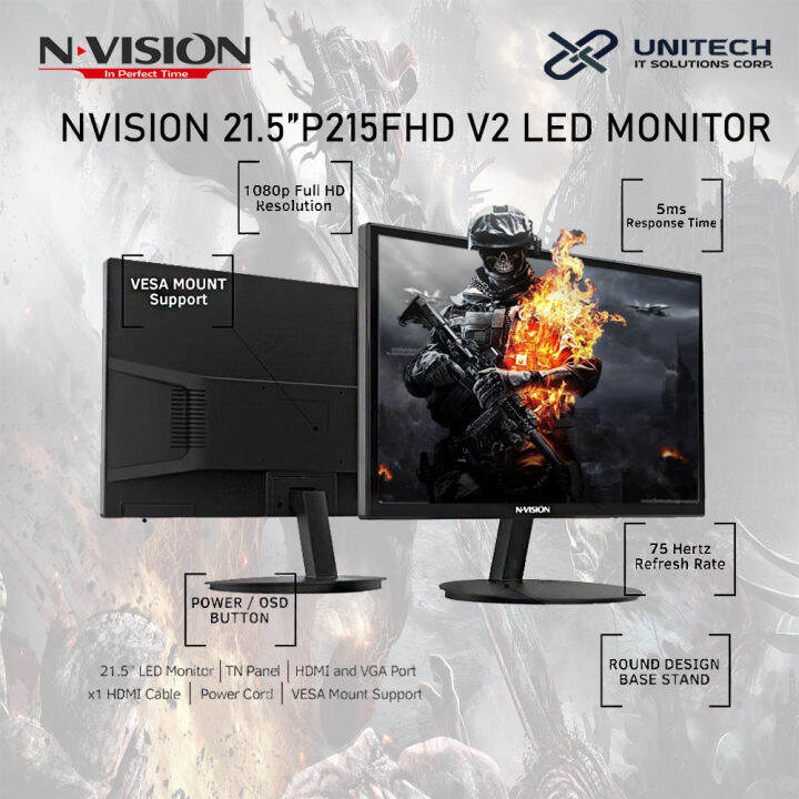 NVISION 21.5" P215FHD V2 LED Monitor | Lazada PH