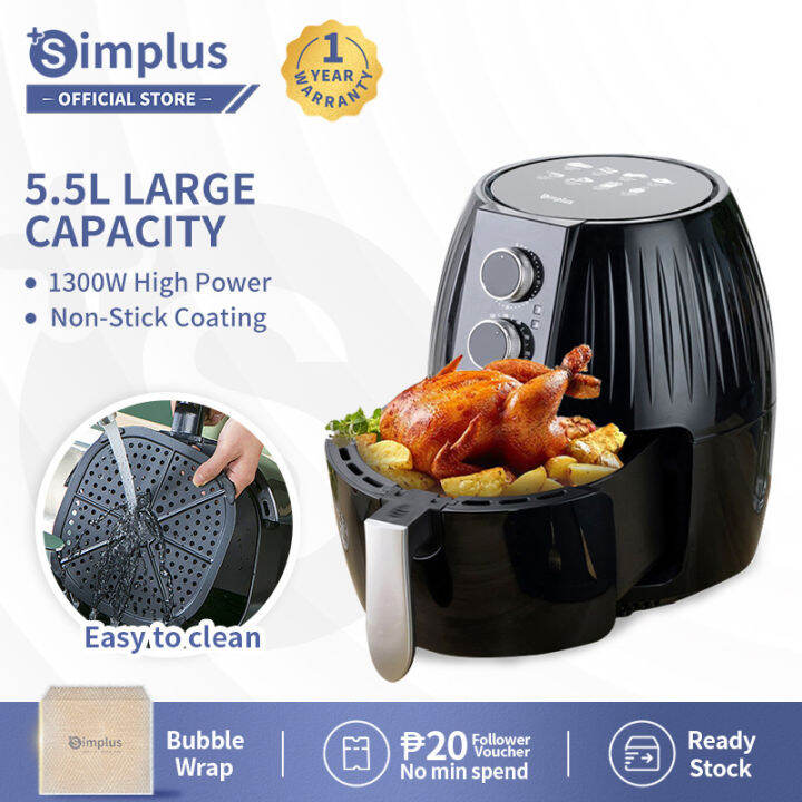 Simplus Air Fryer 5.5L Large Capacity Multifunction Fryer Non-stick Oil ...