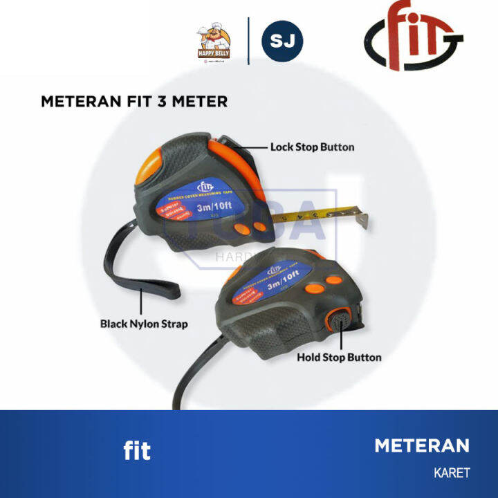 Meteran PANJANG 3 Meter Fit | Lazada Indonesia