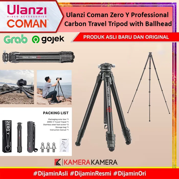 Ulanzi Coman Zero Y Professional Carbon Travel Tripod with Ballhead ...