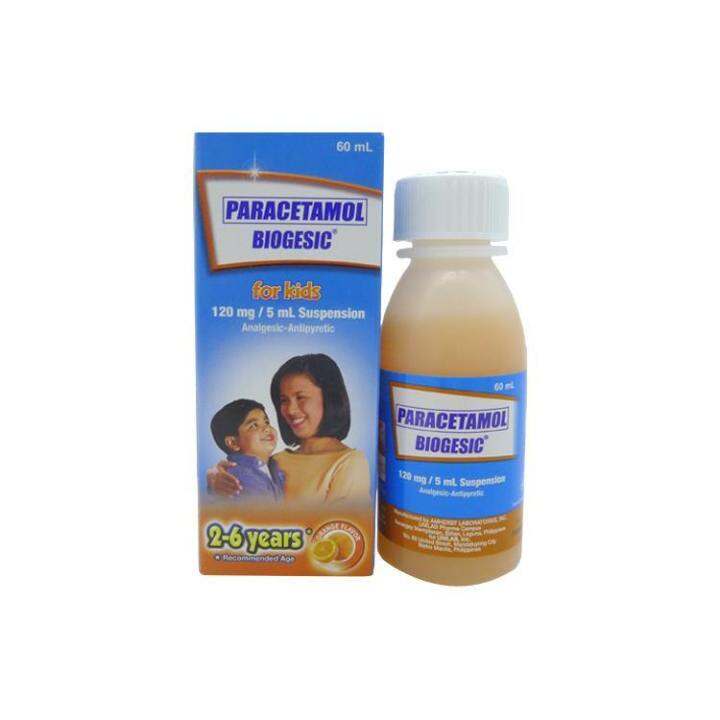 Biogesic For Kids 2 6 years old Orange Flavor 120 mg / 5 ml 60 ml Oral ...