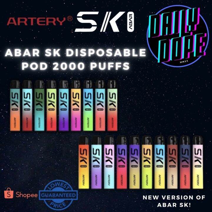 COD {Legit} Artery Abar SK 2000 Puffs Vape Disposable Pod 1000mah 600 ...