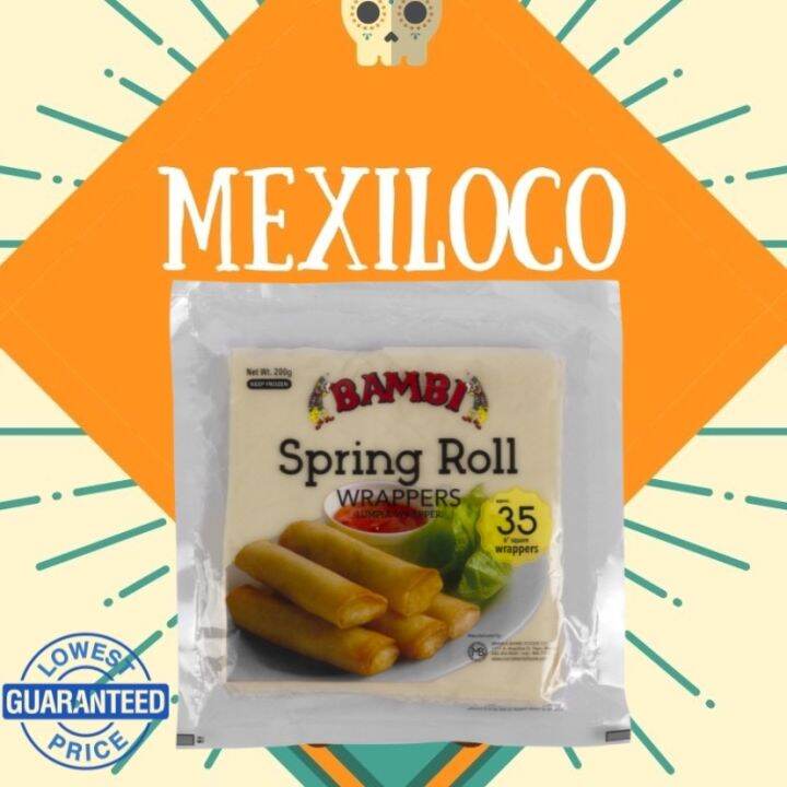 Mexiloco Bambi Spring Roll Wrapper Lumpia Small 35 Pcs 6 X6 Shanghai ...