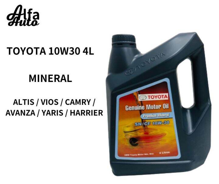 Toyota 10W30 Engine Oil 4L Minyak Hitam 10W-30 Premium Mineral Minyak ...