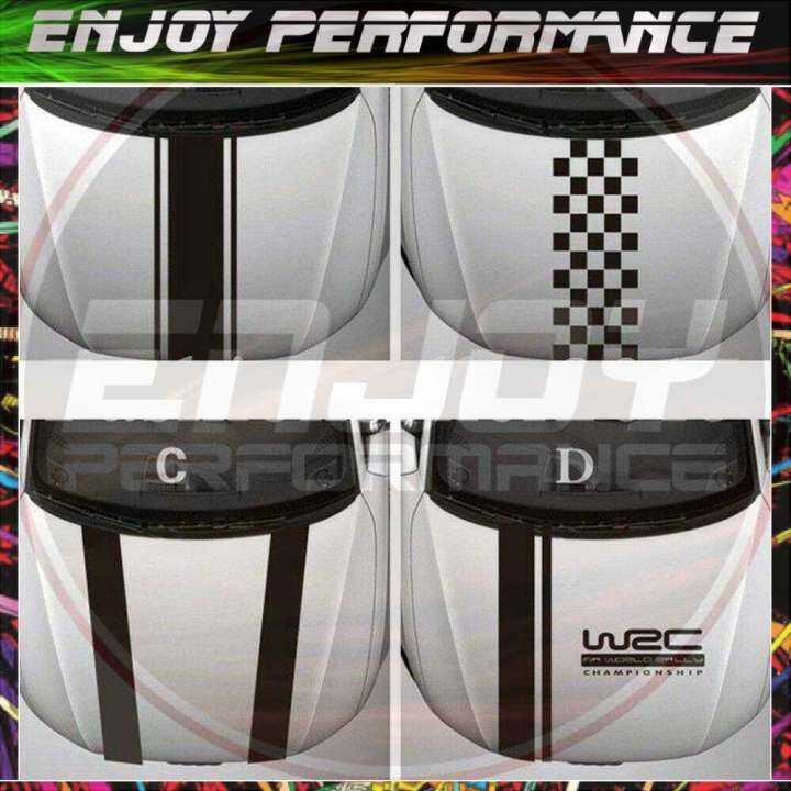 Customization WRC Stripe Car Covers Vinyl Racing Sports Decal Head Car ...