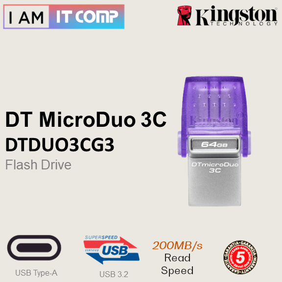 Kingston DataTraveler microDuo 3C DTDUO3CG3 USB Flash Drive | Lazada