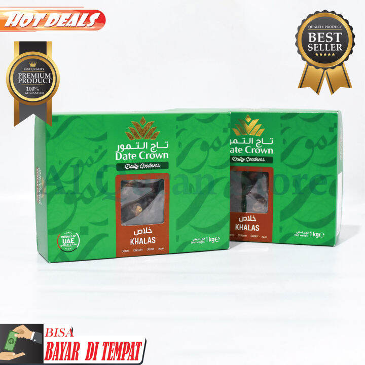 Kurrna Kalas Premium Kurma Date Crown Khalas Korma Kering 1 Box Isi 1kg Kurma Kg Gratis Ongkir ...