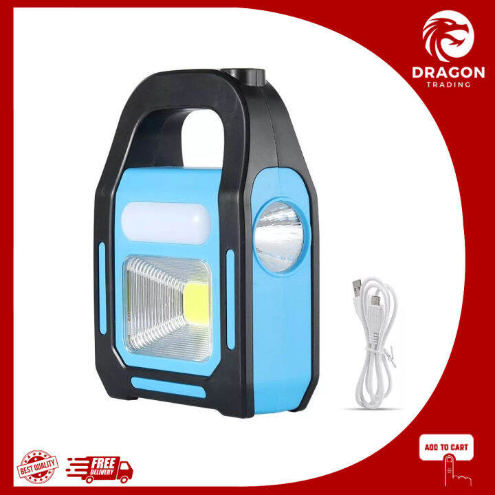 Emergency Light Flashlight Portable LED Rechargeable Solar Charger ...