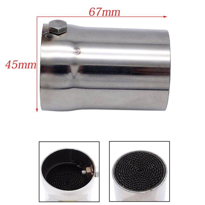 Universal 45MM Refit Motorcycle Exhaust Pipe Catalyst Muffler Front Mid ...