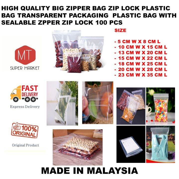 Plastic Borong Tapao Zipper Zip Lock Plastic Bag Clear Ziplock Beg ...
