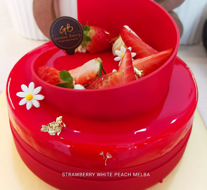 [Gateaux Bakery] Strawberry White Peach Melba (6 In / 8 In) [Redeem In ...