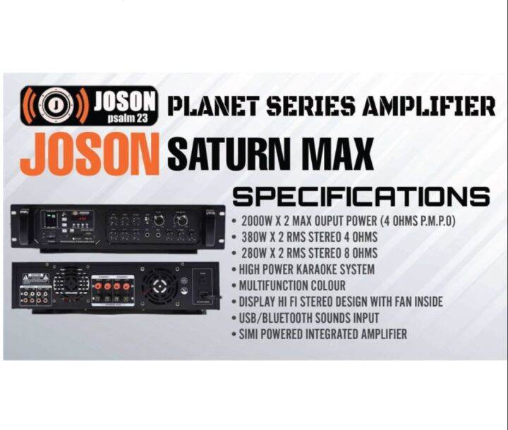 JOSON SATURN MAX PROFESSIONAL AMPLIFIER 2022 MODEL | Lazada PH