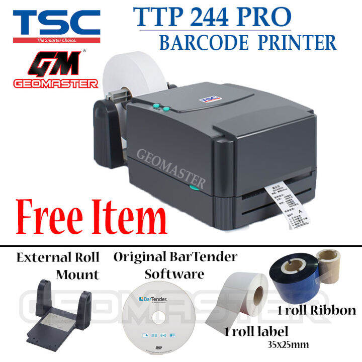 TSC TTP244 Barcode Label Printer With FREE Label & Ribbon | Lazada