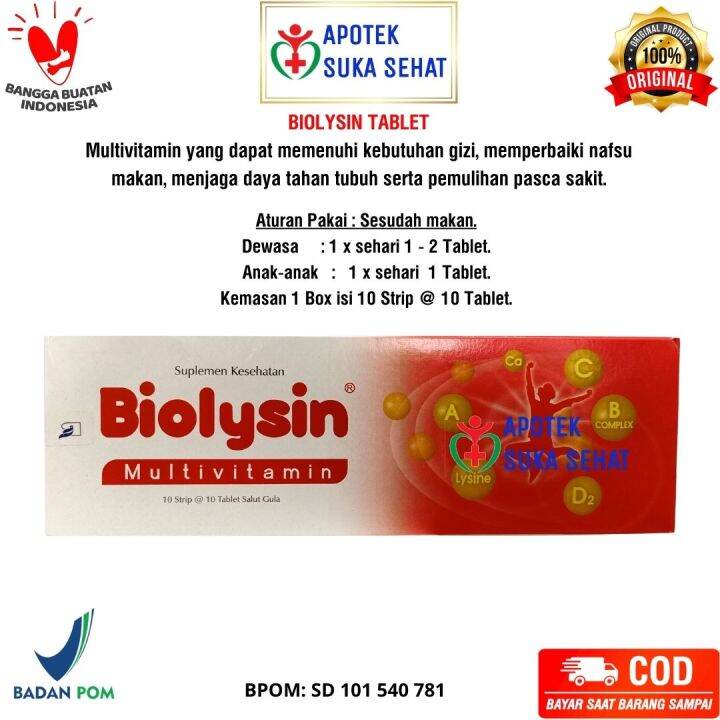 BIOLYSIN TABLET MULTIVITAMIN / 1 BOX ISI 10 STRIP | Lazada Indonesia