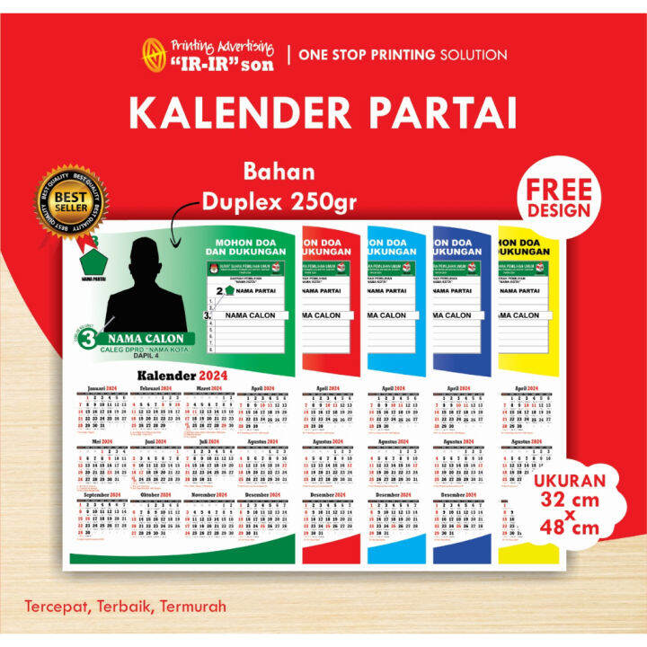 CETAK KALENDER CALEG PEMILU 2024 BAHAN DUPLEX 250GR | Lazada Indonesia