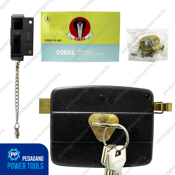 COBRA HITAM KUNCI PINTU BESI OTOMATIS GERBANG PAGAR GARASI RIM LOCK ...