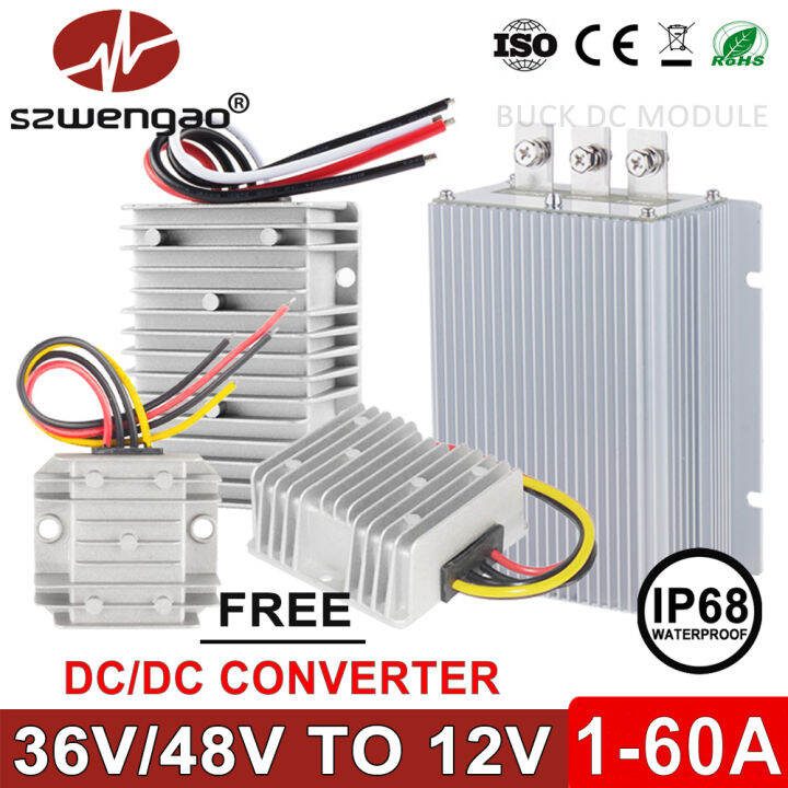 36V 48V 60V to 12V 1A 2A 3A 5A 10A 15A 20A 30A 50A 60A DC DC Step Down Converter Buck Regulator ...