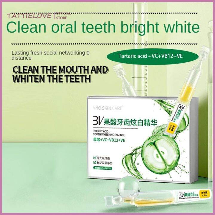 Tattielove Disposable 3V Toothpaste Fruit Acid Teeth Whitening Essence ...
