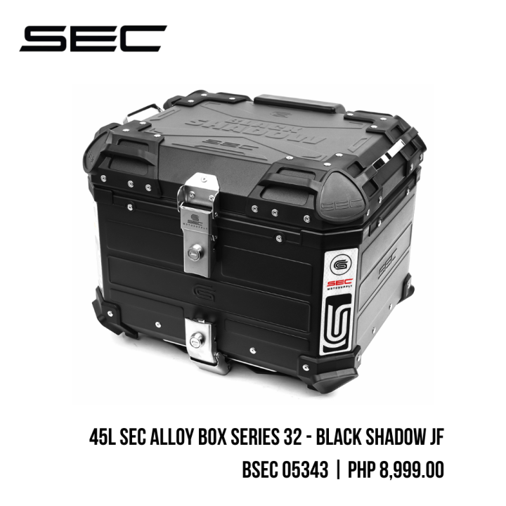 SEC BLACK SHADOW 45 LITERS MATTE BLACK ALUMINUM TOP BOX WITH FREE ...