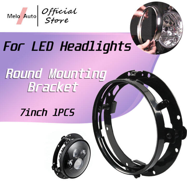 7 inch Round Headlight bracket Exterior Ring for Harley Jeep Wrangler ...